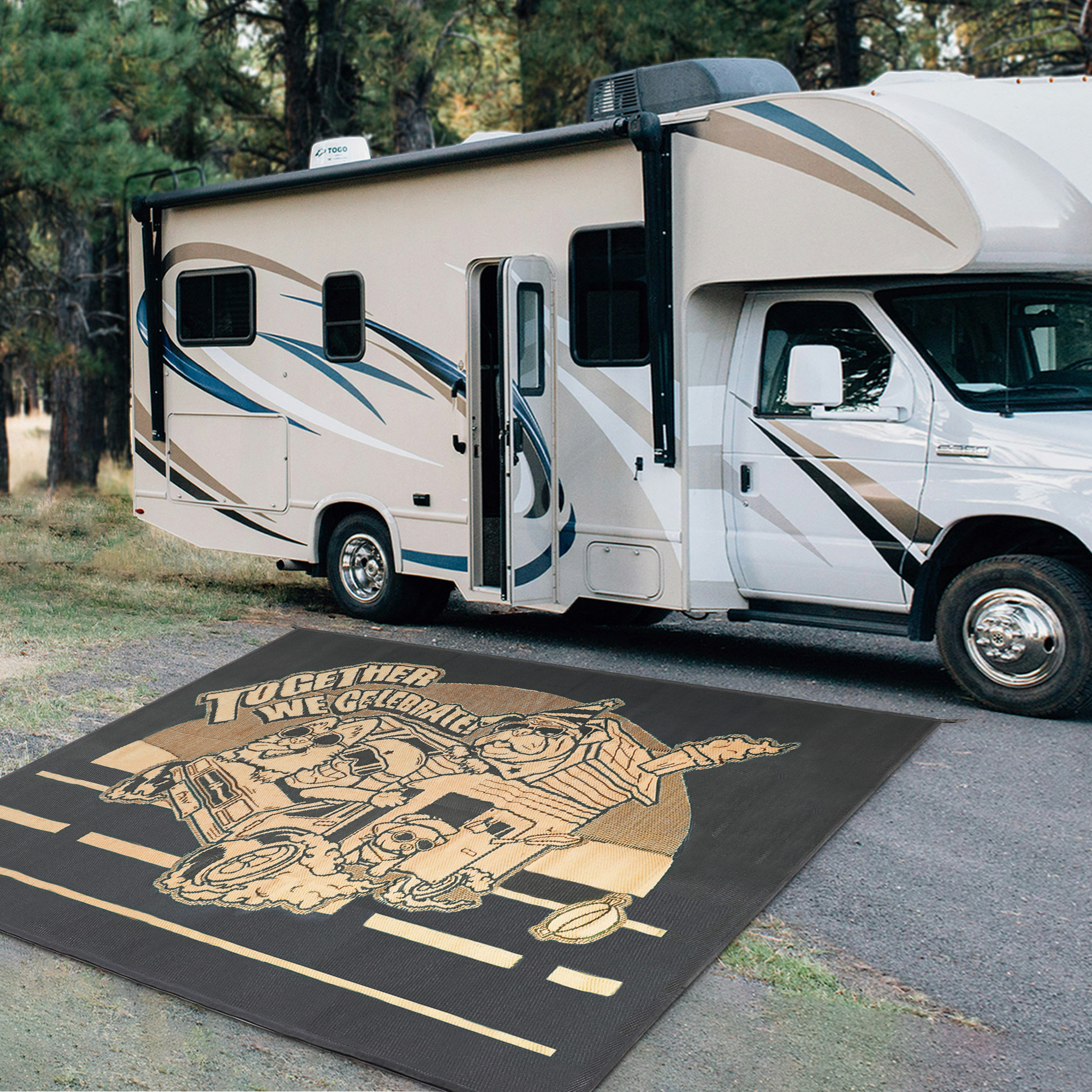 FXW Let's ROLL RV Rug – Designed for RV Adventures with Your Dogs, Full ...