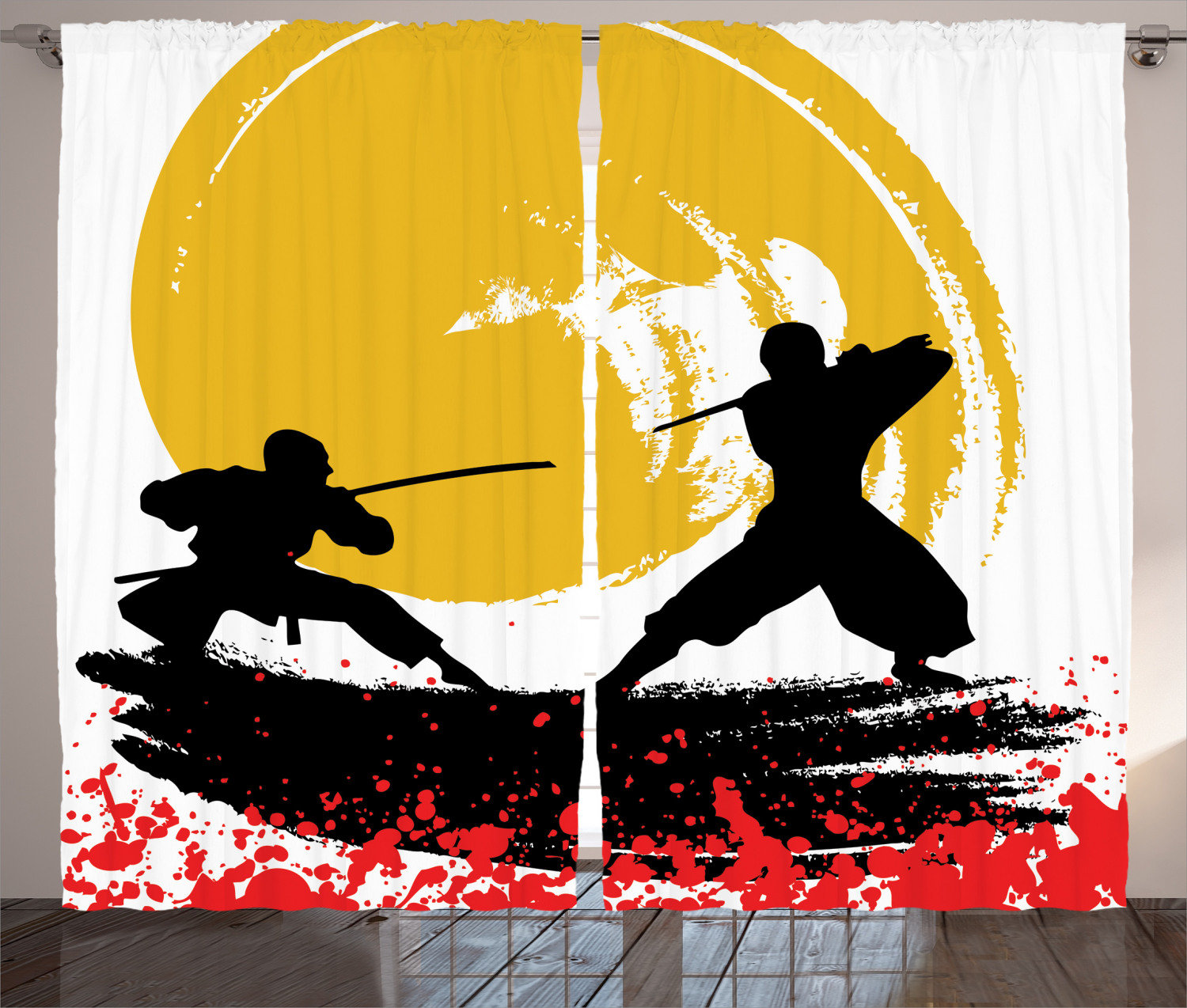 East Urban Home Japanese Semi-Sheer Rod Pocket Curtain Panels | Wayfair