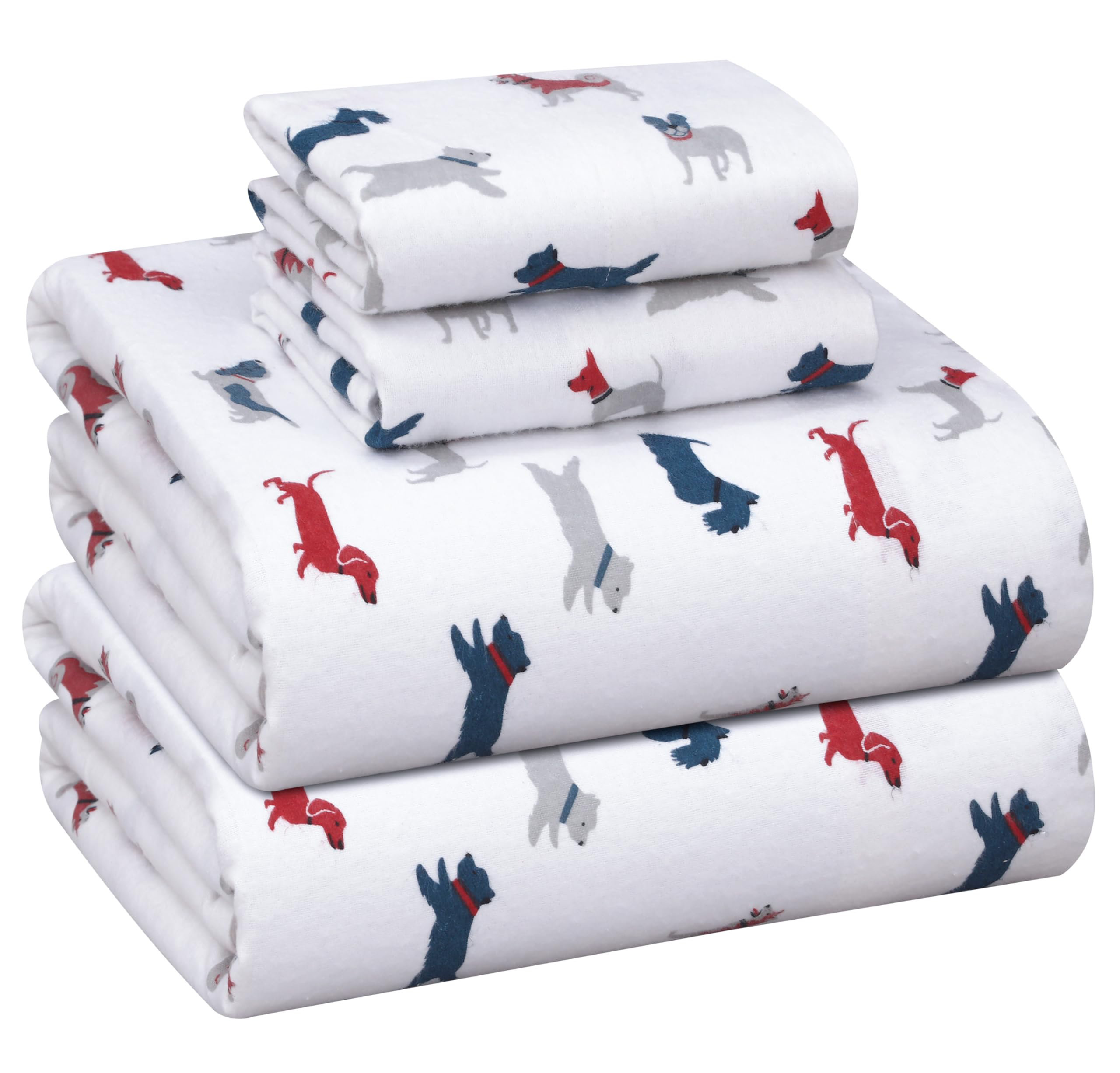 Ruvanti 100% Cotton Flannel Sheet Set 4 Piece Warm Cozy Fall Sheets 16 ...