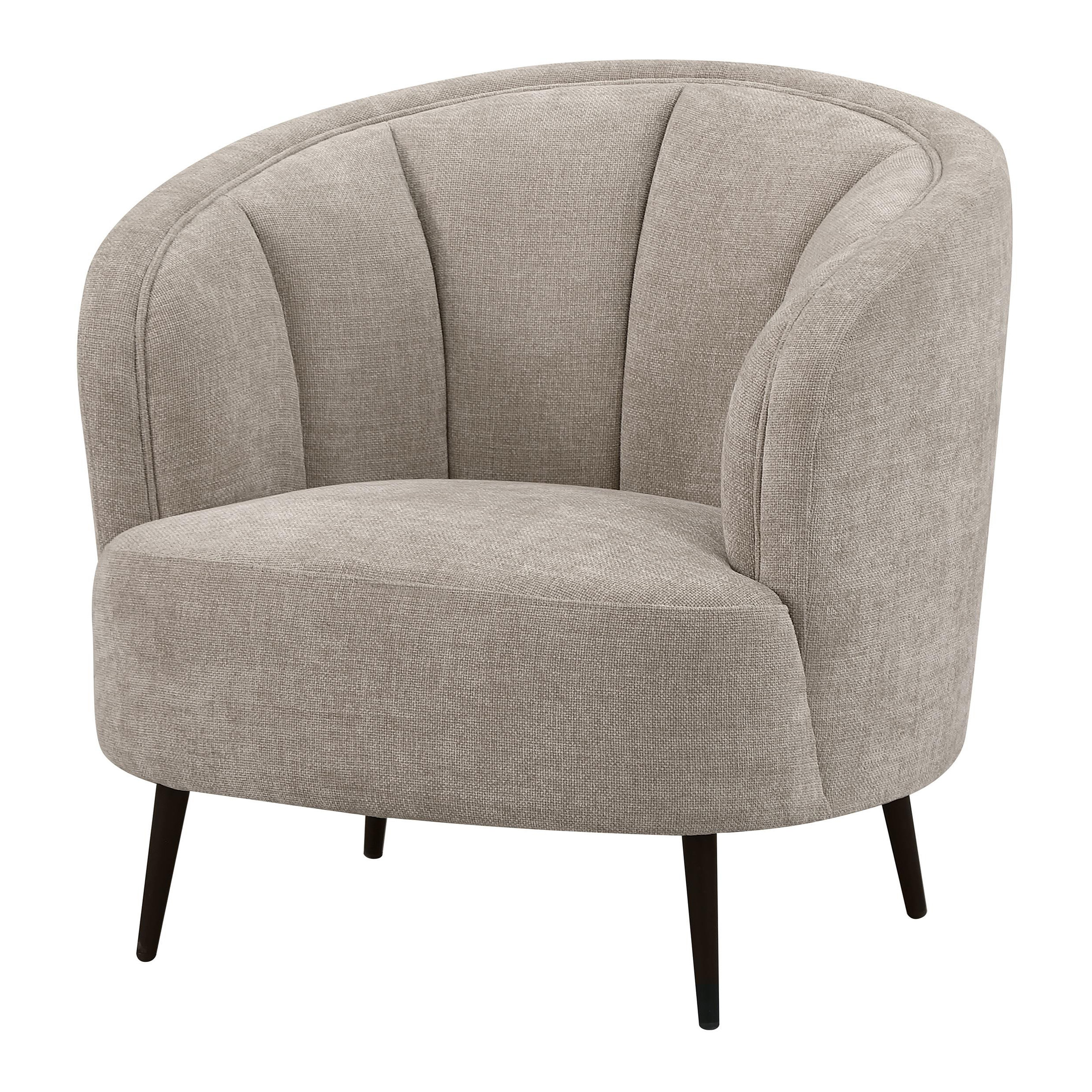 Latitude Run® Upholstered Channel Back Curved Chair Beige | Wayfair