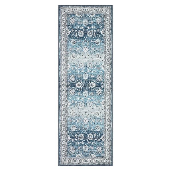 Bungalow Rose Washable Area Rug for Living Room Vintage Rococo Soft ...