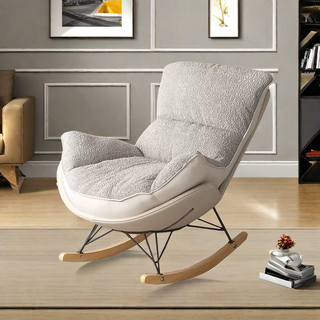 Comfort Zone Furniture.e Modern Double-sided Fabric Rocking Chair ...
