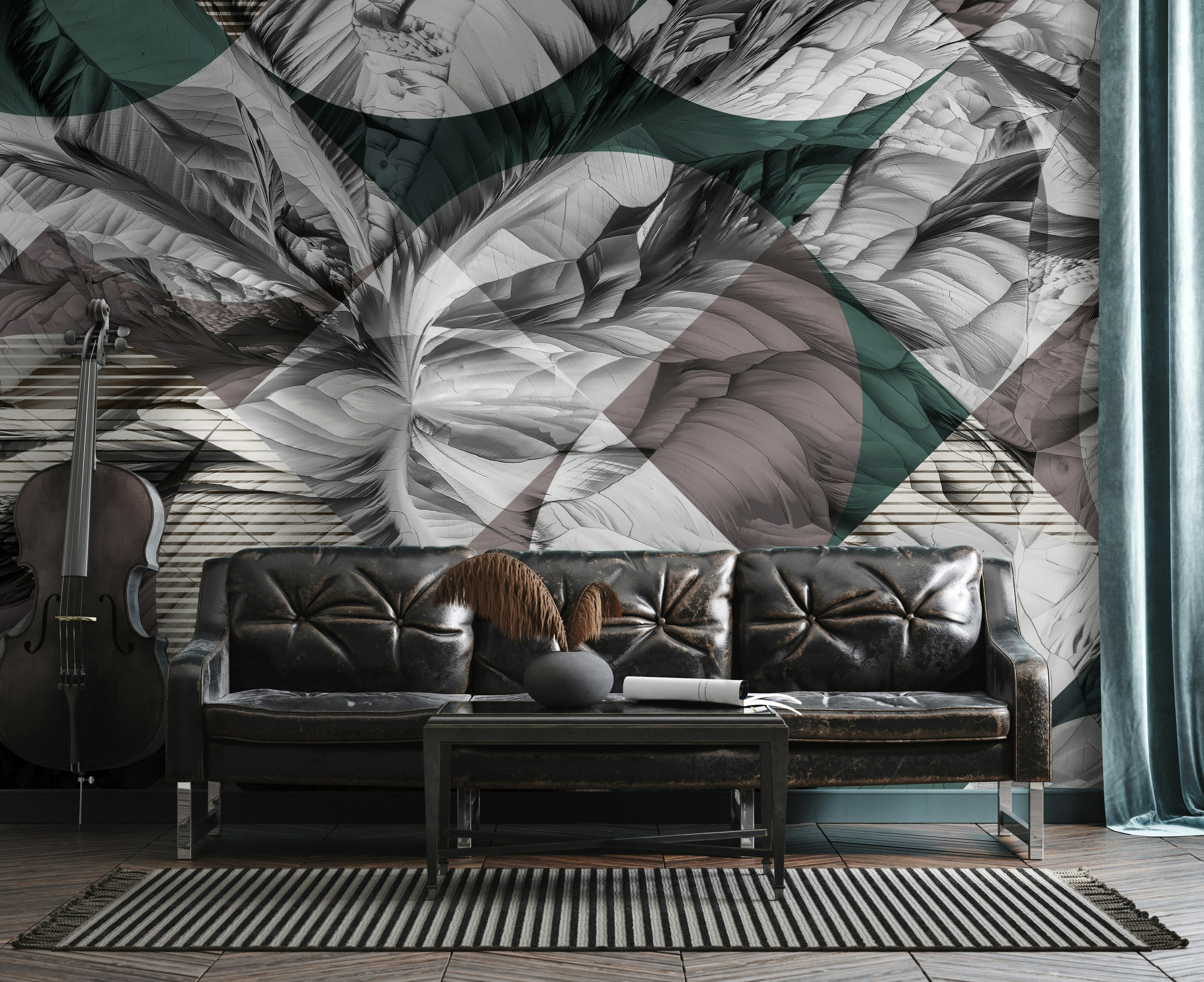 GK Wall Design Abstract Square Design Gray White Background Removable ...