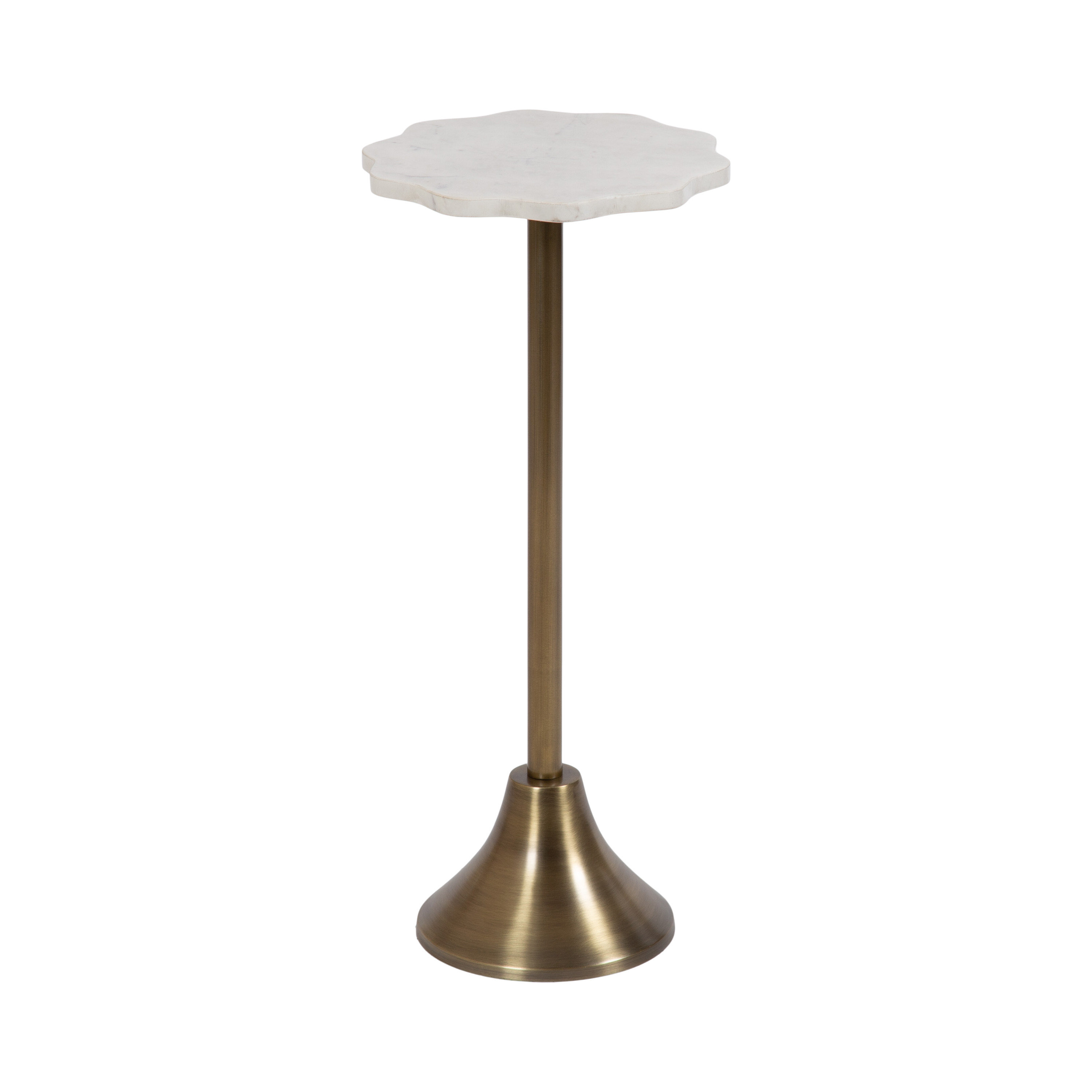 Mercer41 Round Marble and Metal Drink Table & Reviews | Wayfair