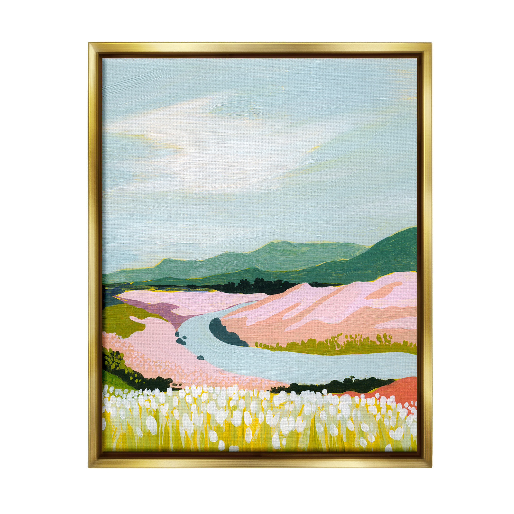 Red Barrel Studio® " Pastel Mountain Stream Floater Frame " by Grace ...