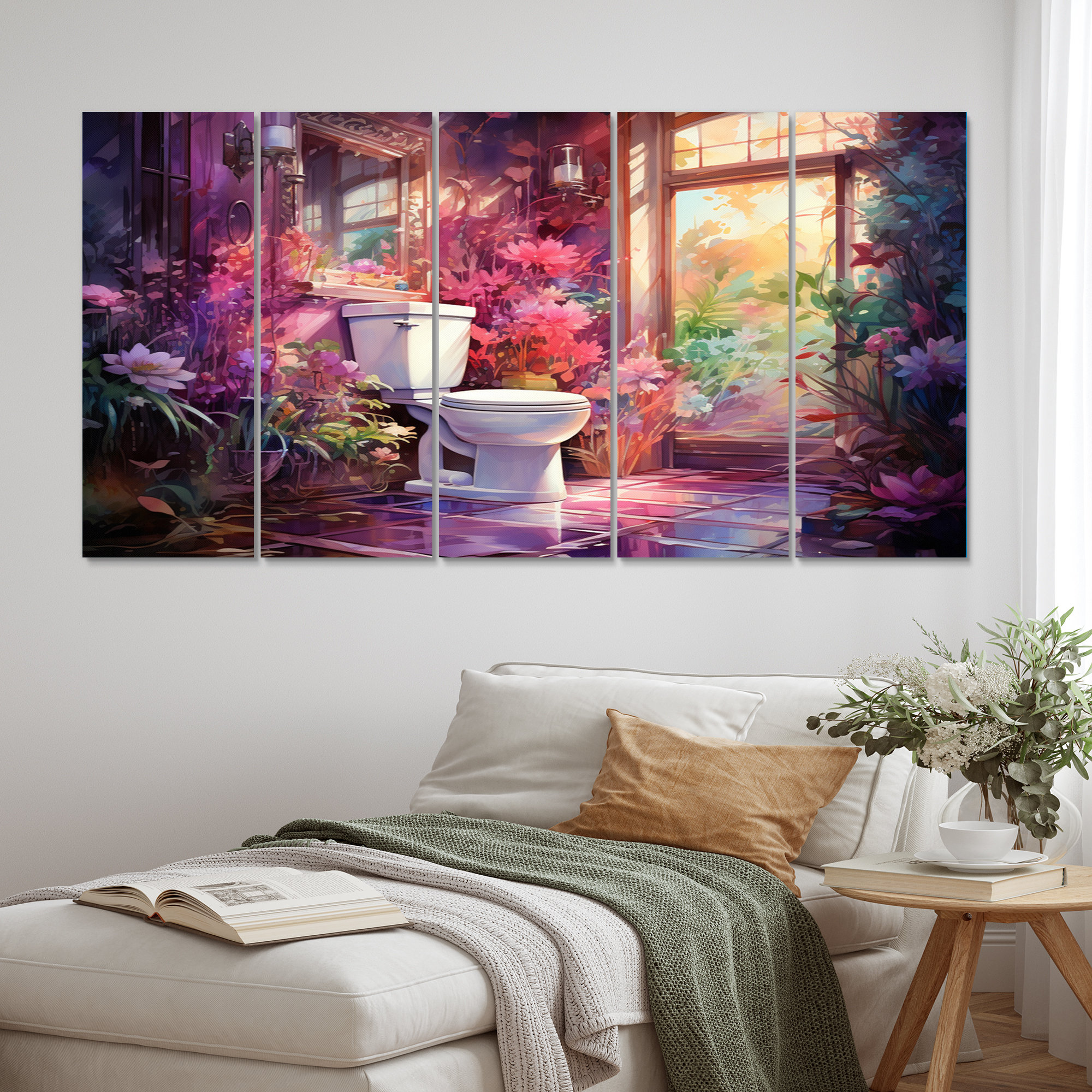 Design Art Bathroom Toilet Dreamy Reflections - Bath & Laundry Metal Wall Art Living Room Set ...