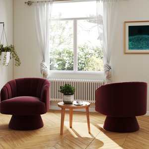 Mercer41 Murrow Velvet Swivel Barrel Chair(Set of 2) & Reviews | Wayfair