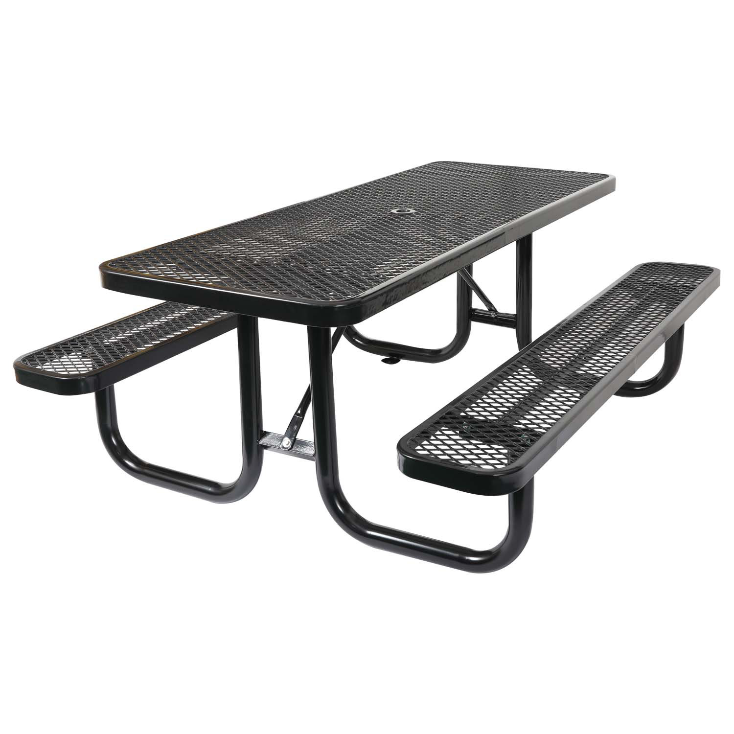 Arlmont & Co. 6 Ft. Rectangular Outdoor Picnic Table Steel With ...