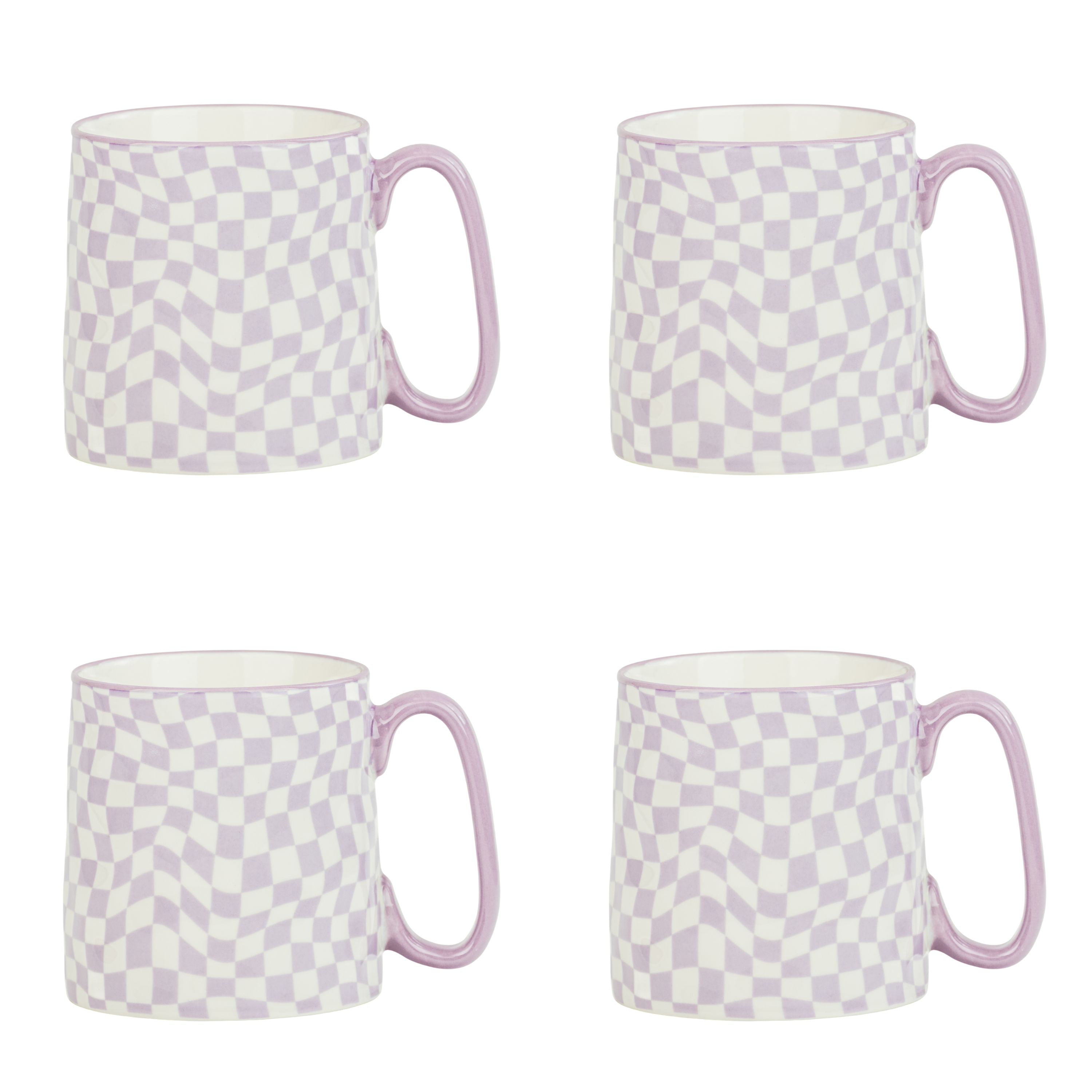Ten Strawberry Street 10 Strawberry Street Bella Mug, Purple Checks ...