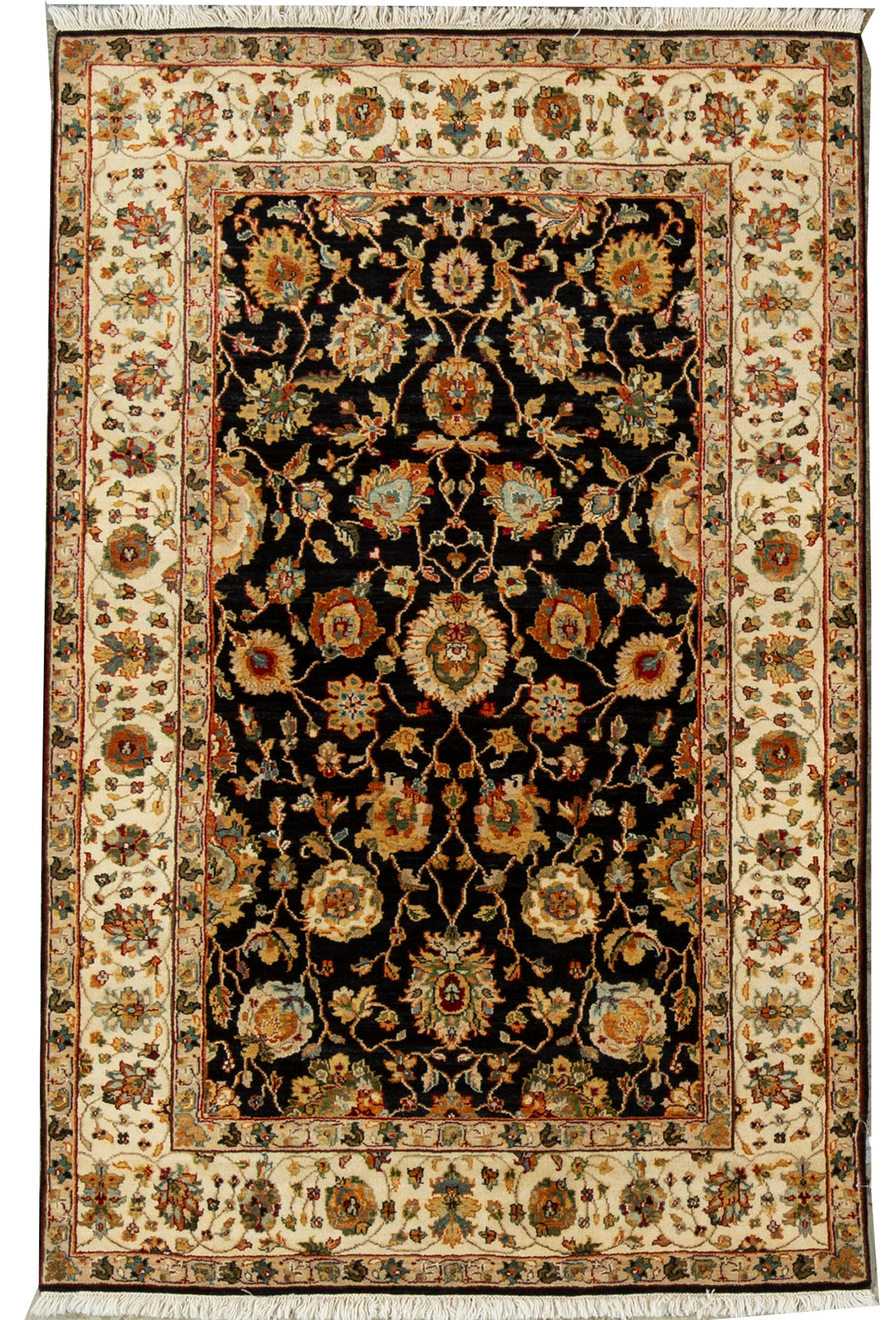 Bokara Rug Co., Inc. Hand-Knotted High-Quality Black and Cream Area Rug ...