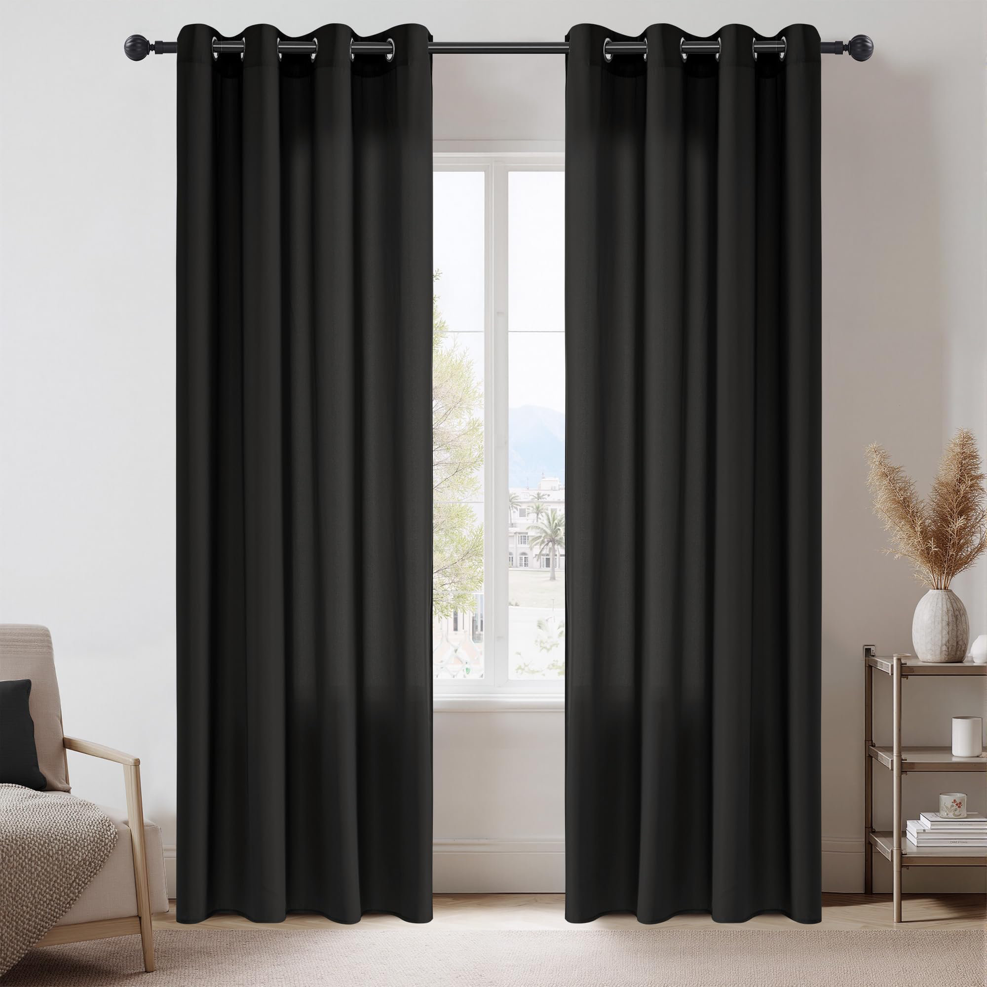 chuangyanUS Non-See-Through Privacy Sheer Curtains 84 Inches Long 2 ...