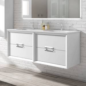 Ebern Designs Hamako 48" Wall-Mounted Double Bathroom Vanity Set | Wayfair