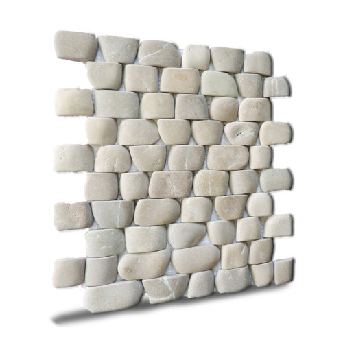 b.o.i Florida 12" x 12" Natural Stone Linear Pebble Mosaic Wall Tile ...