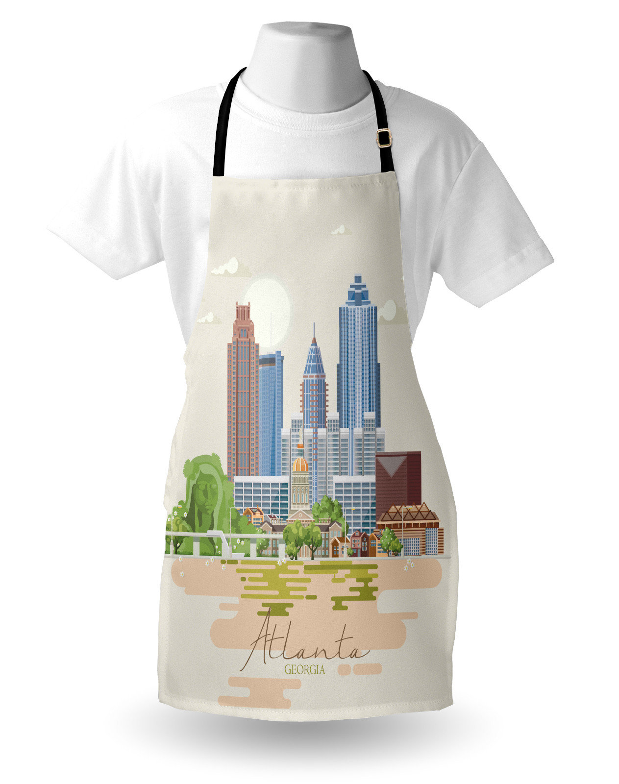 East Urban Home One Allium Way® Georgia Apron Unisex Graphics of City ...