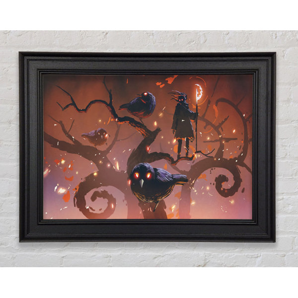 Happy Larry The Crow Branch Framed Print | Wayfair.co.uk