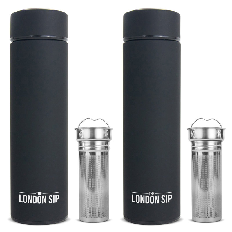London Sip Infuser Bottle 2-pack, 16oz, Black - Wayfair Canada