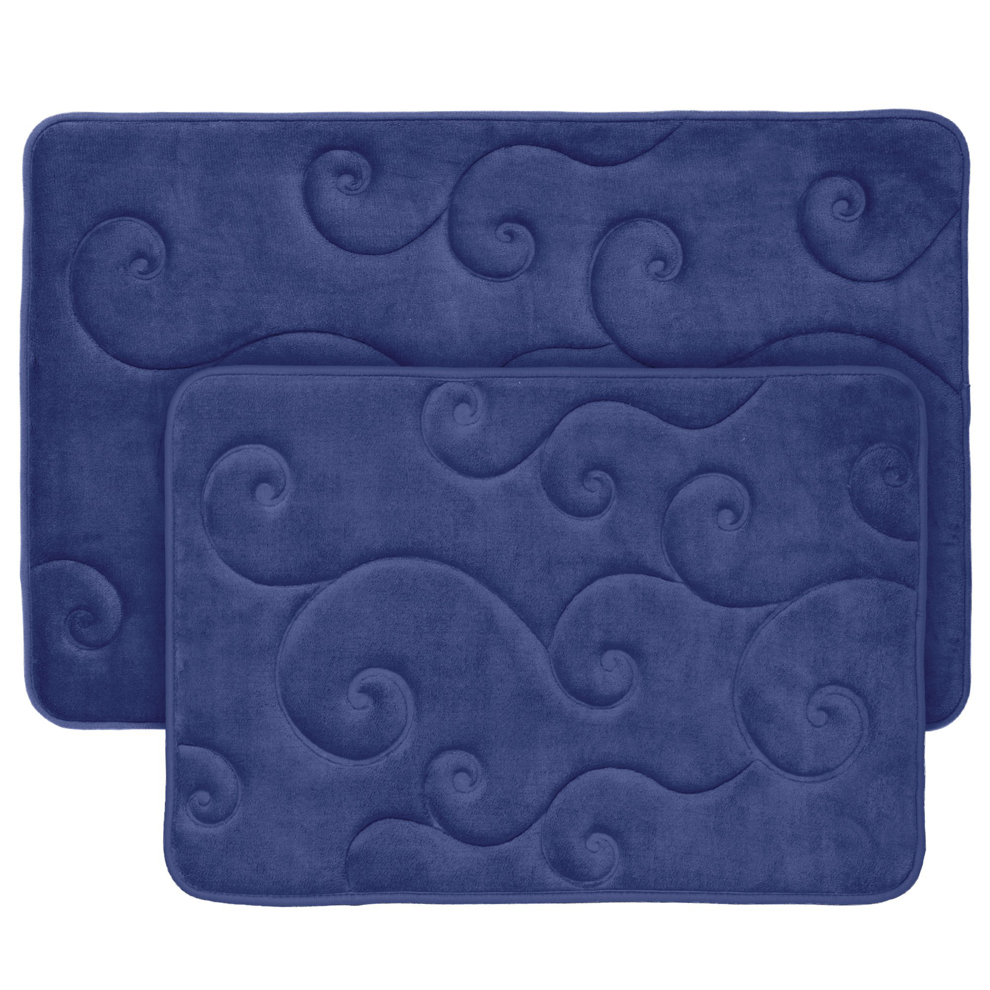BRBCA LuxSoft Duo: Premium Memory Foam Bath Mat Set with Embossed Coral ...