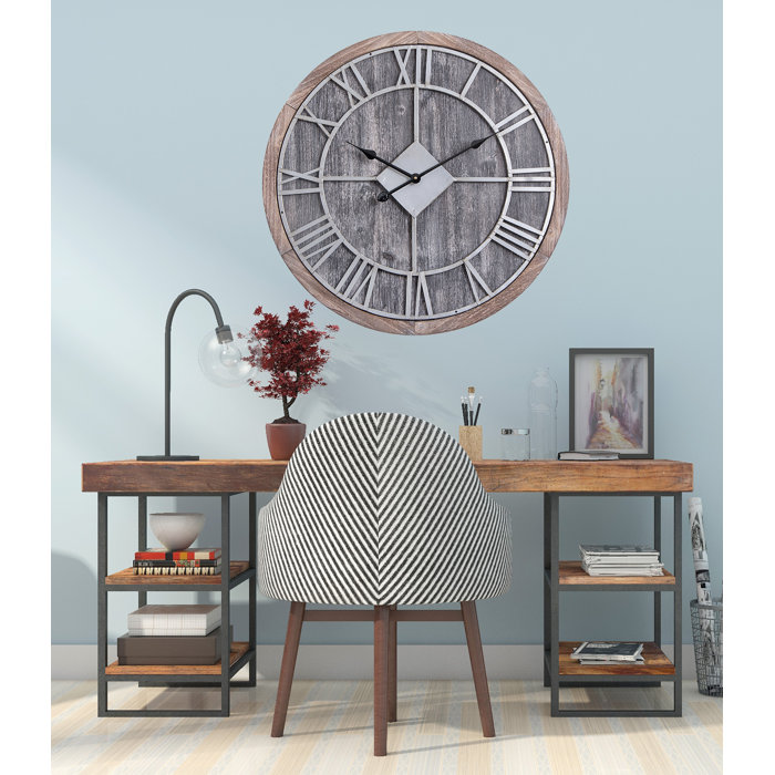 Gracie Oaks Bernhard Wood Wall Clock & Reviews | Wayfair