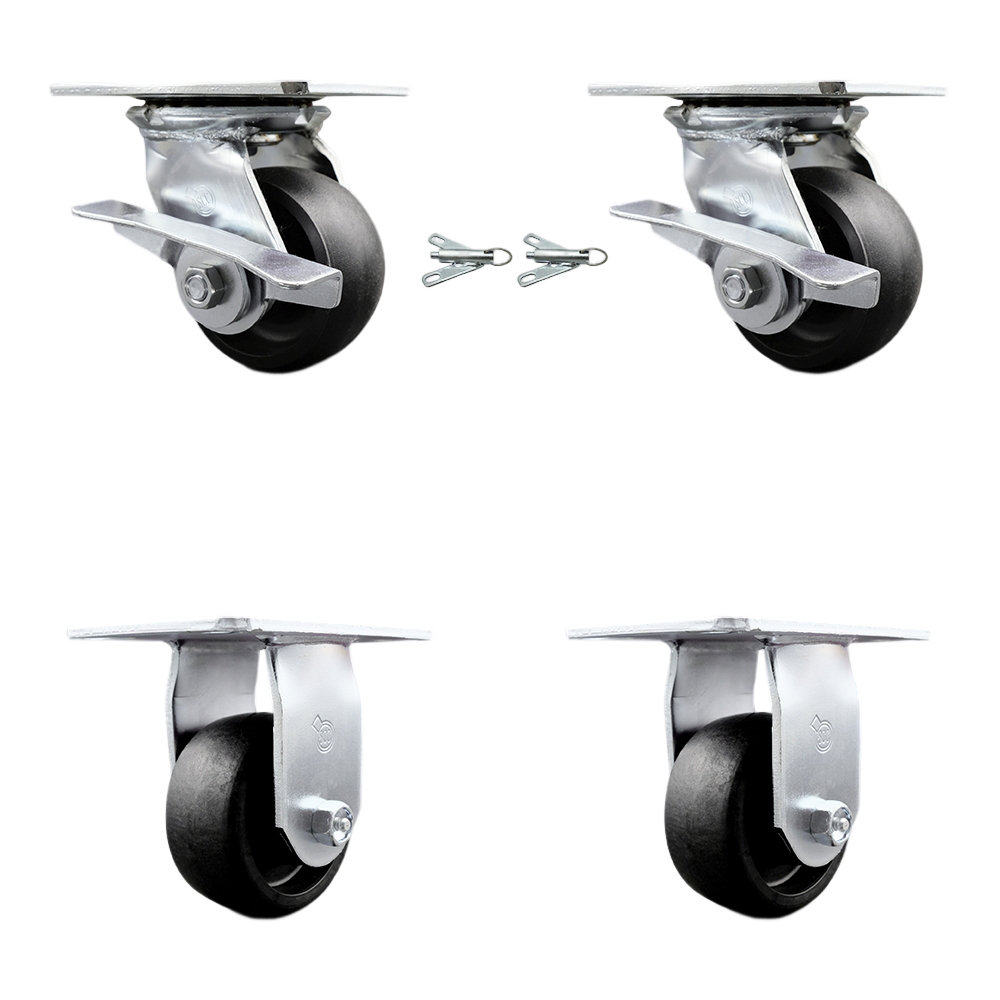 Service Caster 4 Piece Glass Filled Nylon Caster Set | Wayfair