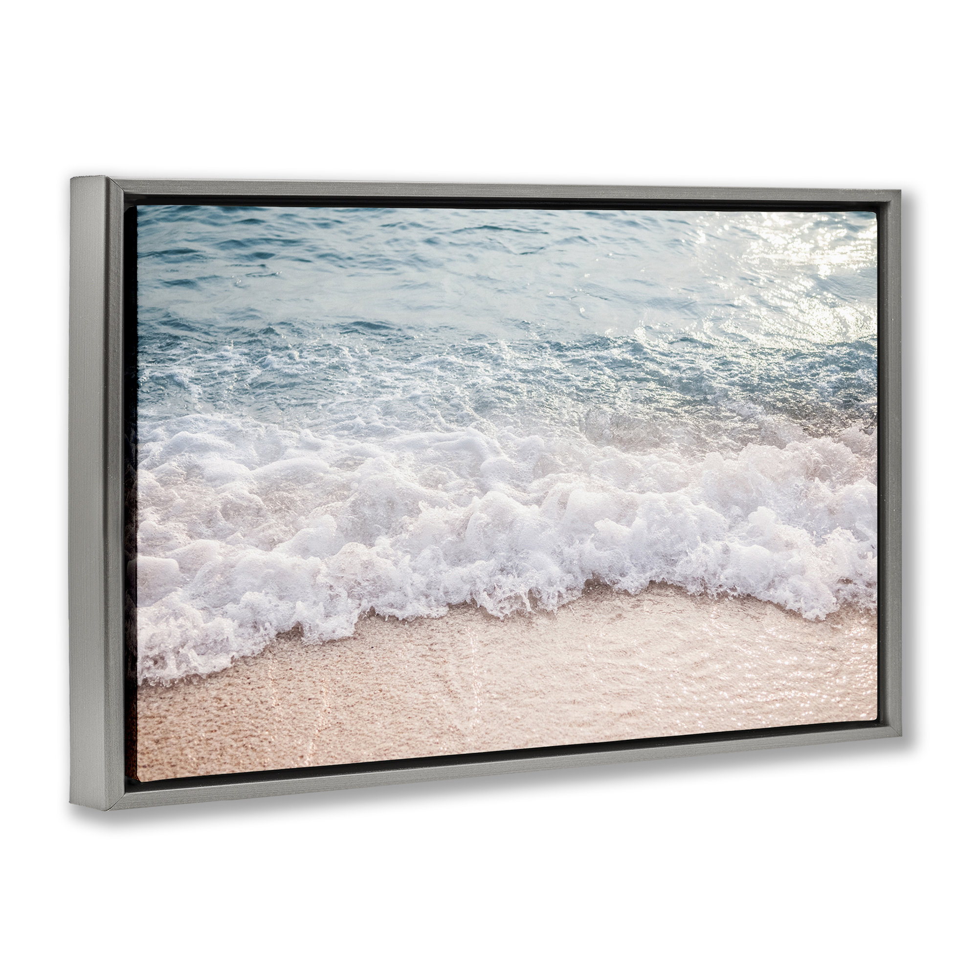 Latitude Run® Aerial Ocean Foam Framed Floater Canvas by Nataly White ...