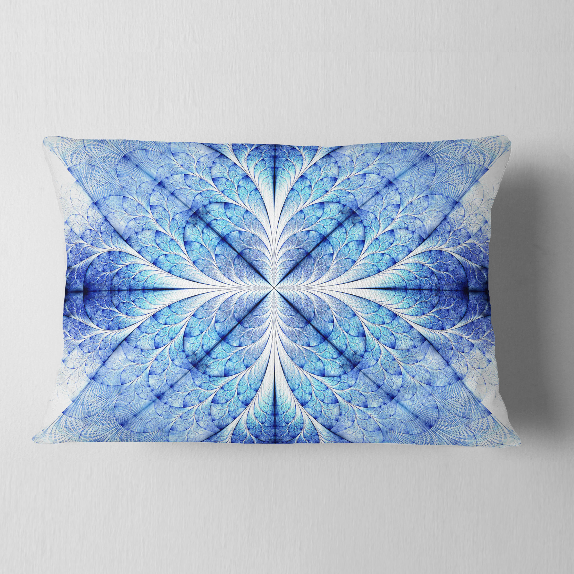 Design Art Symmetrical Light Blue Pattern - Abstract Printed Throw ...