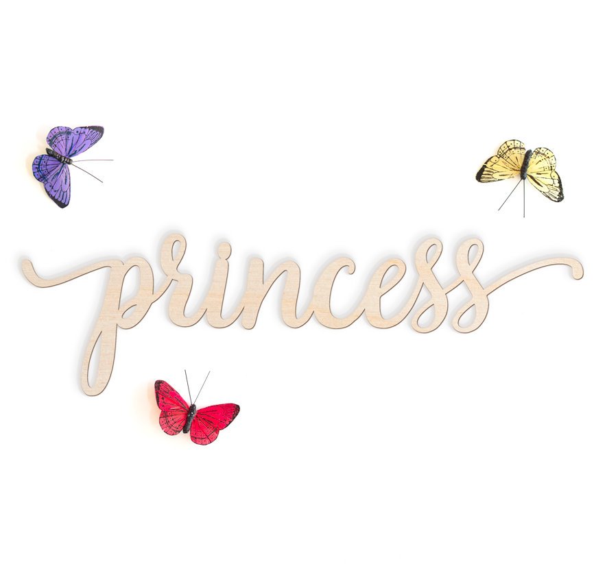 Ebern Designs Princess Script Word Sign Wall Décor | Wayfair