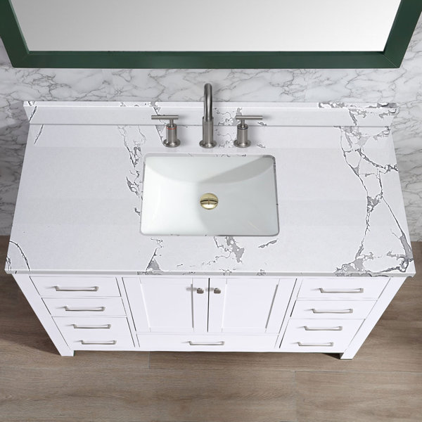 SOUEEUM 49'' Stone Single Bathroom Vanity Top with Sink | Wayfair
