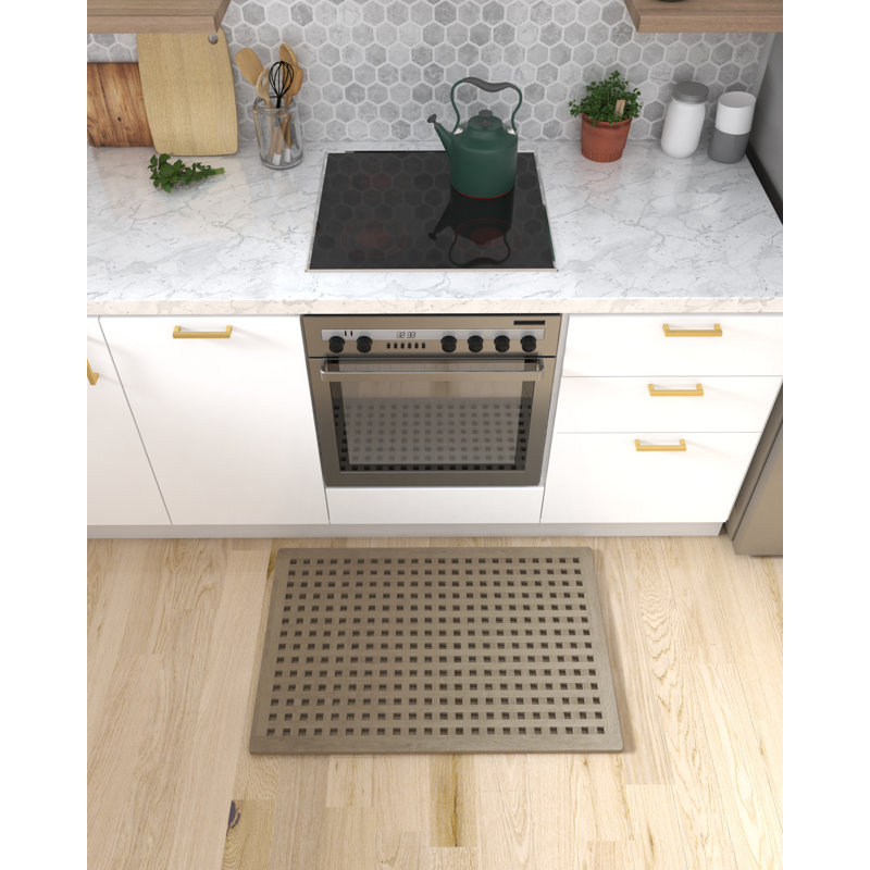 Aqua Teak Grate Kitchen Mat | Wayfair