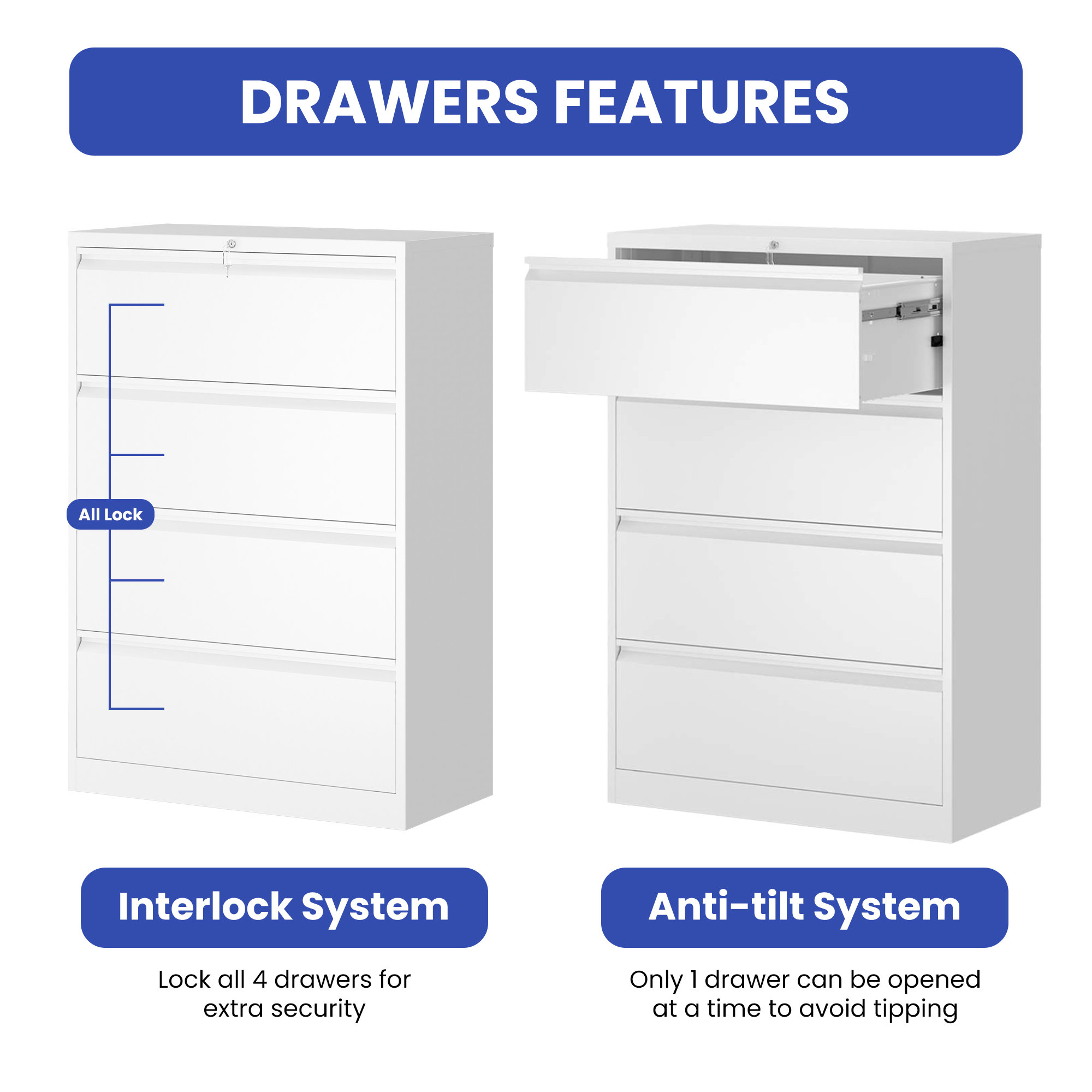 Latitude Run® Ralphie 35.43'' Wide 4 -Drawer Steel File Cabinet | Wayfair