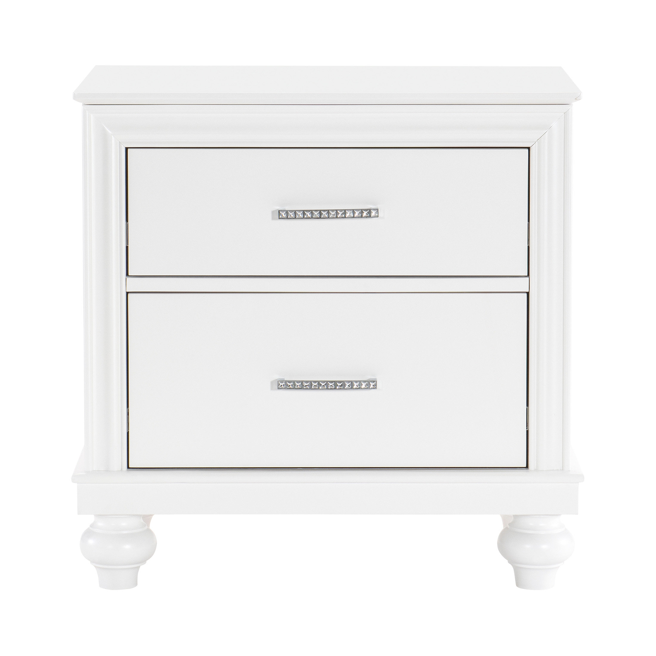 Canora Grey Modern Bedroom Furniture Two Drawers Nightstand 1pc White ...
