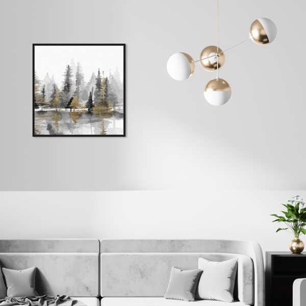 Oliver Gal Golden Reflection III, Forest Lake Reflection- Painting on ...