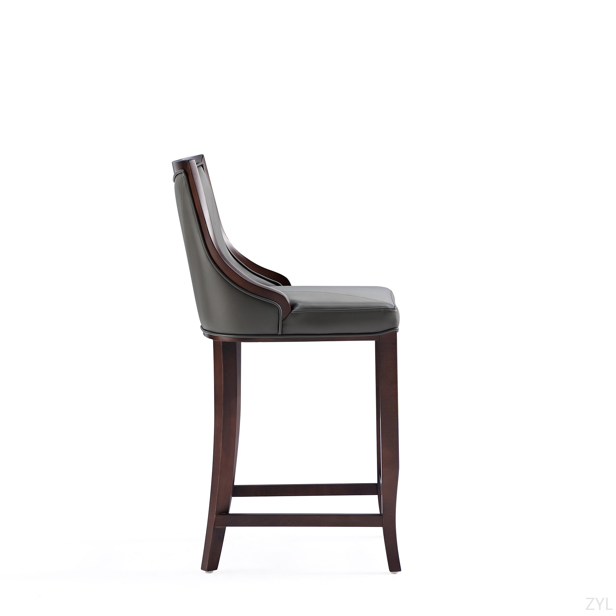 Brayden Studio® Emperor Faux Leather Barstool In Pebble Grey | Wayfair
