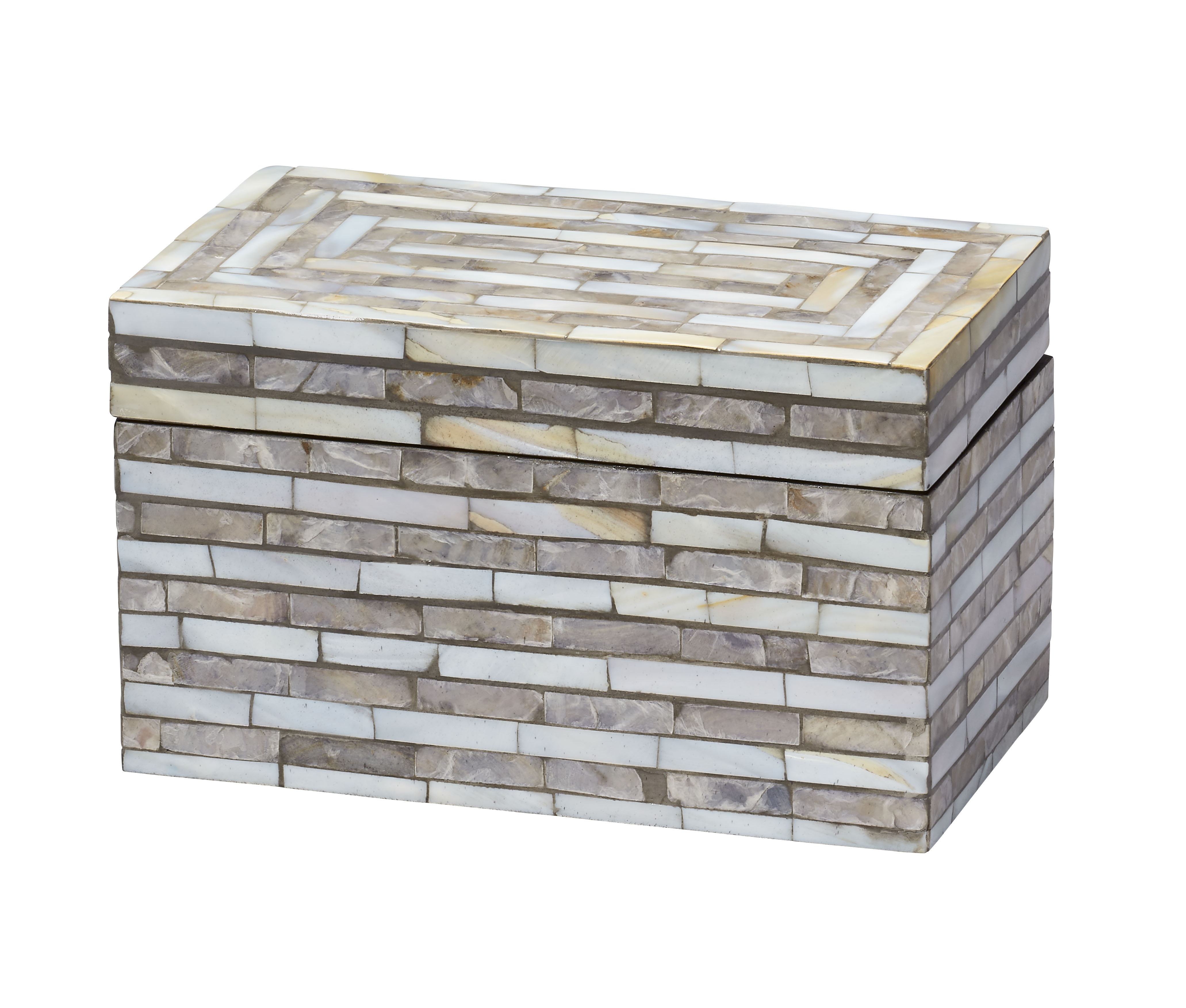 Jamie Young Company Roosevelt Grey Mother of Pearl Decorative Box ...