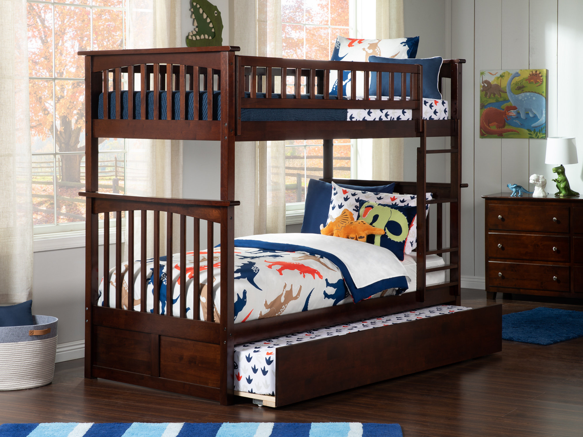 Harriet Bee Dover Staircase Bunk Bed with Storage Drawer and Twin ...