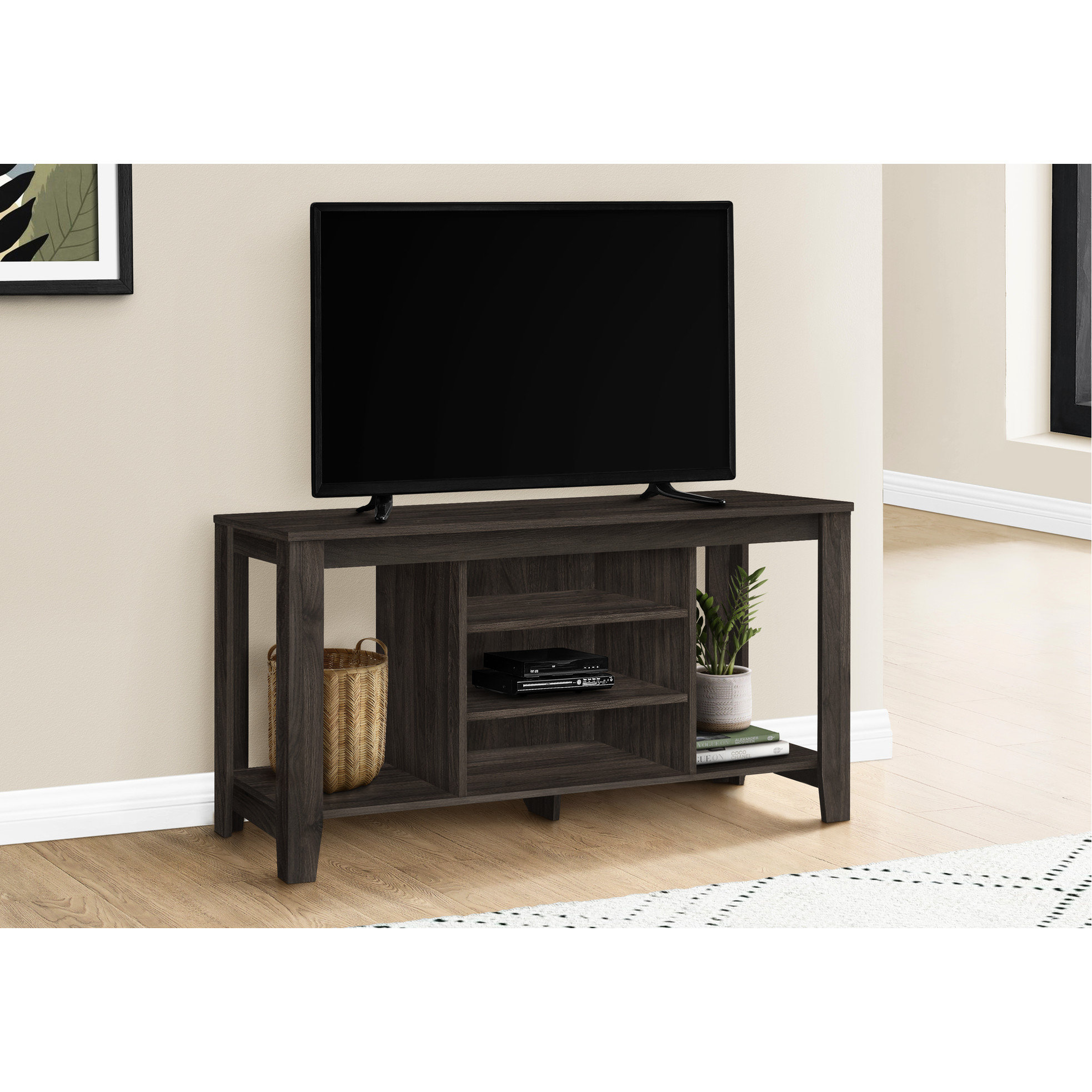 Latitude Run® 48 Inch Tv Stand For All Tv Sizes - Brown Laminate ...