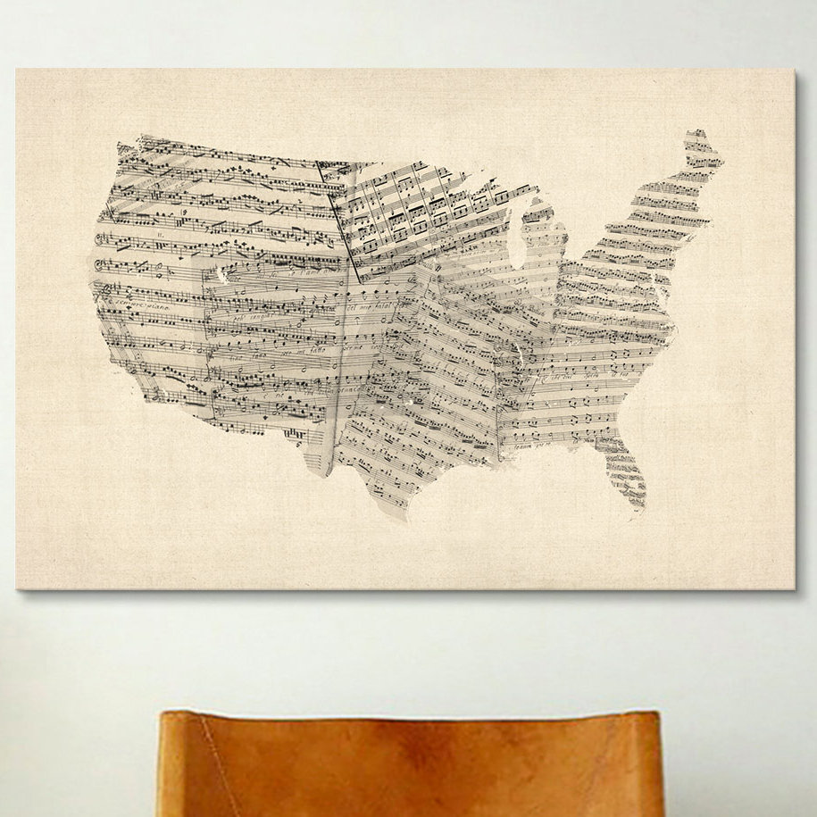 Ebern Designs 'United States Sheet Music Map' by Michael Tompsett ...
