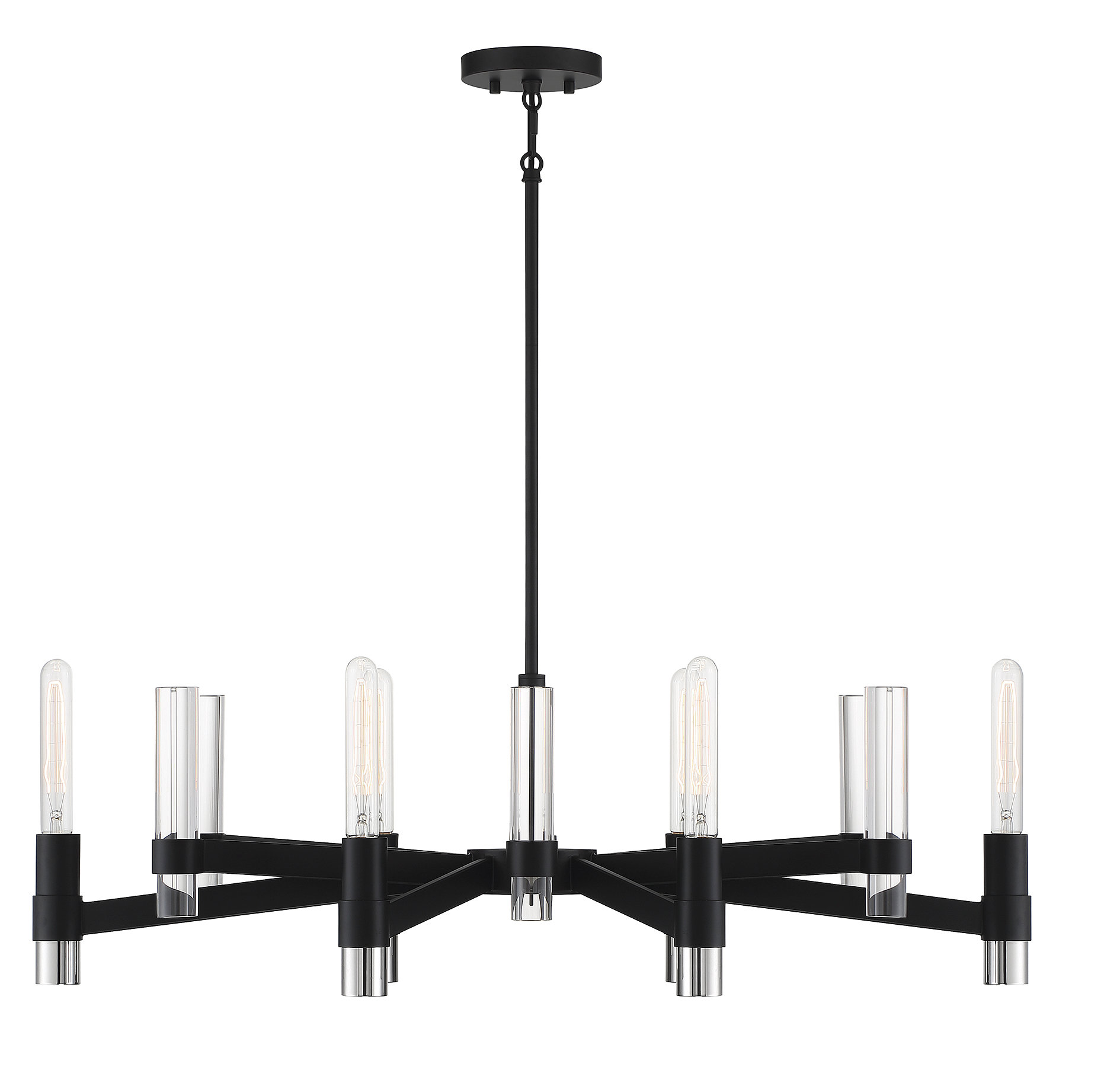 Latitude Run® Caid 6-Light Linear Chandelier in Textured Black with ...