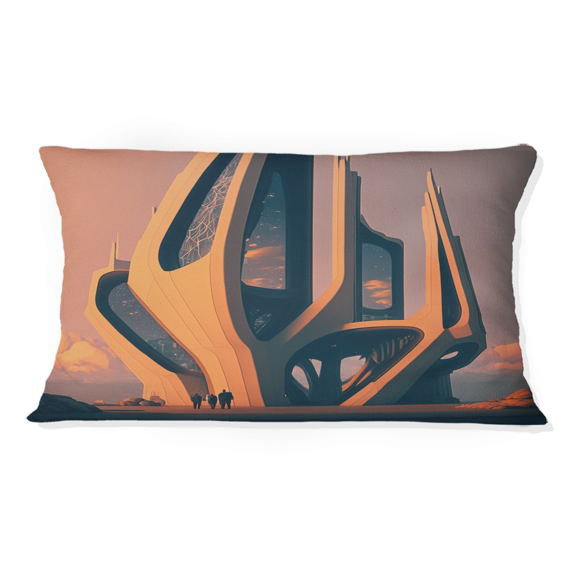 Design Art Futuristic Designs IV - Towers Printed Throw Pillow | Wayfair