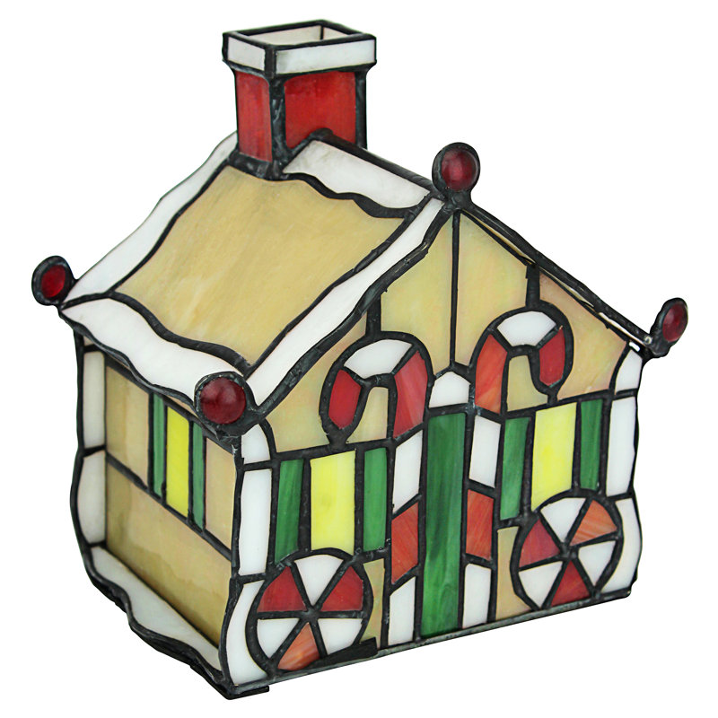 Design Toscano Christmas Gingerbread House Stained Glass Lamp | Wayfair