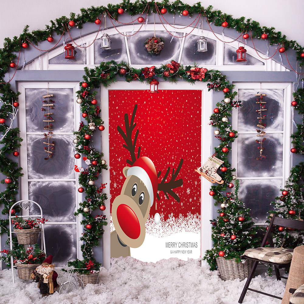 The Holiday Aisle® Smiling Reindeer Door Mural & Reviews - Wayfair Canada