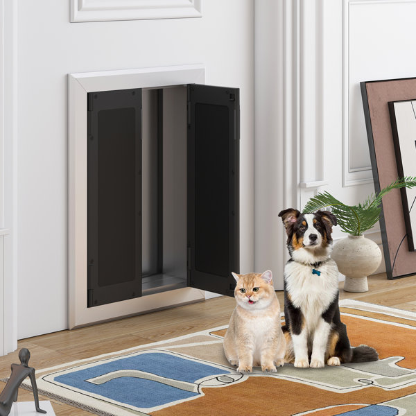 TABU 13.77'' W x 17.32'' H Aluminum Door Mounted Pet Door,Single ...