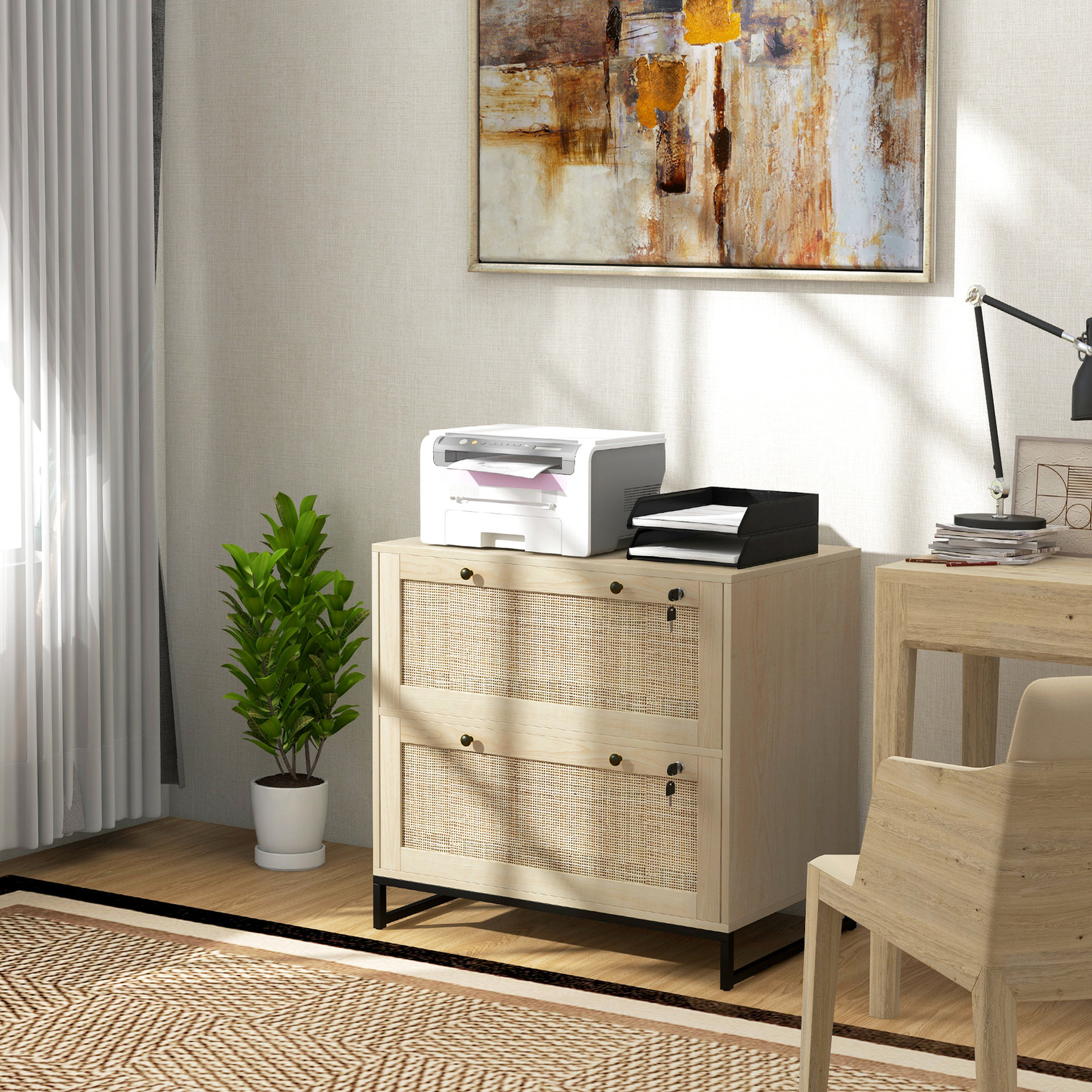 Dovecove 2 Drawer File Bin - Locked With Touch Adjustable Hanging Bar ...