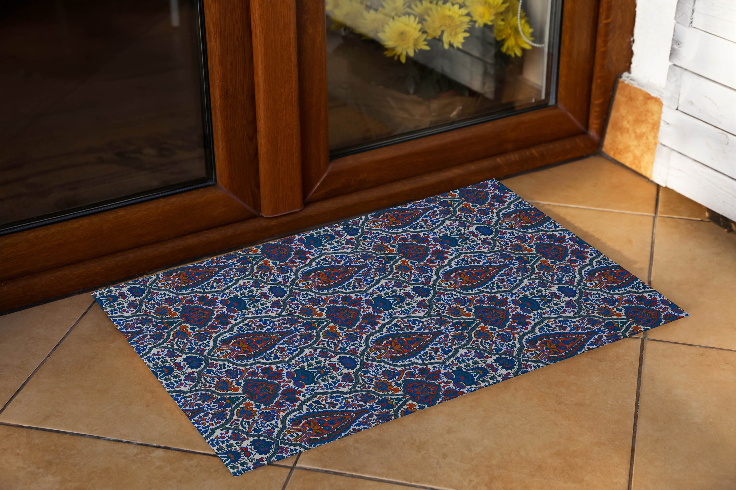 KAVKA DESIGNS KIRMAN with Rubberized non-slip Backing Indoor|Outdoor ...