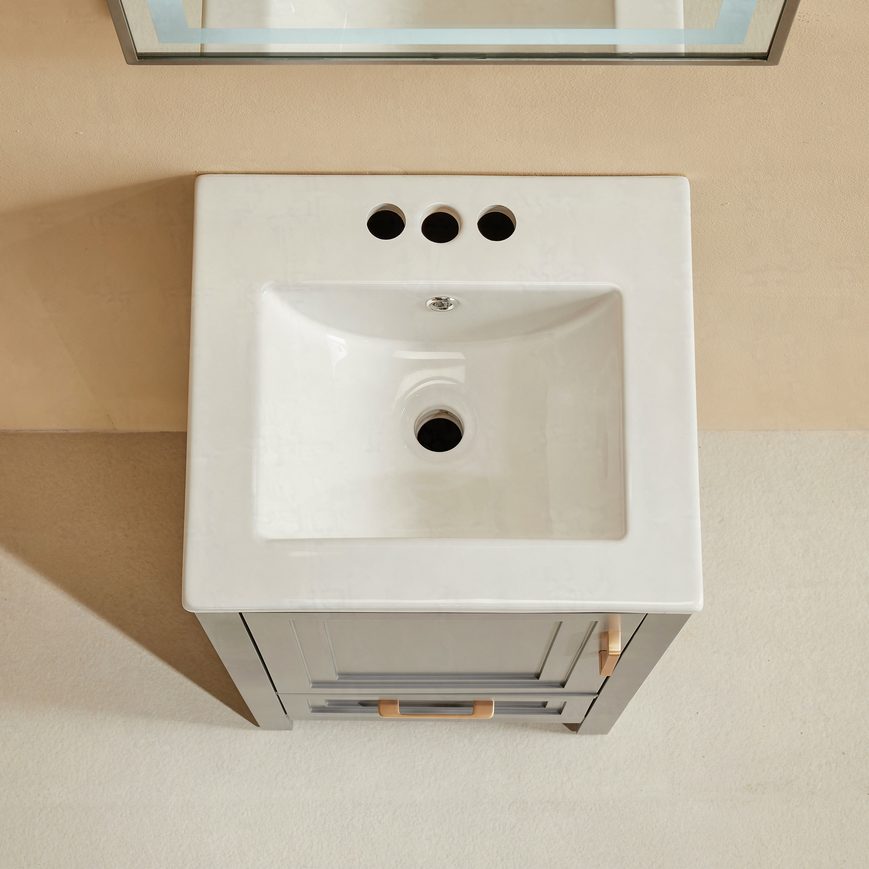 Jeltyprey Fully Assembled 18'' Freestanding Single Bathroom Vanity with ...