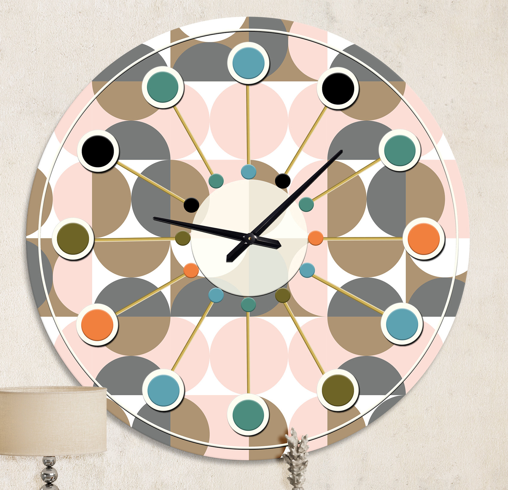East Urban Home Circular Geometric Retro Abstract I - Mid-Century ...