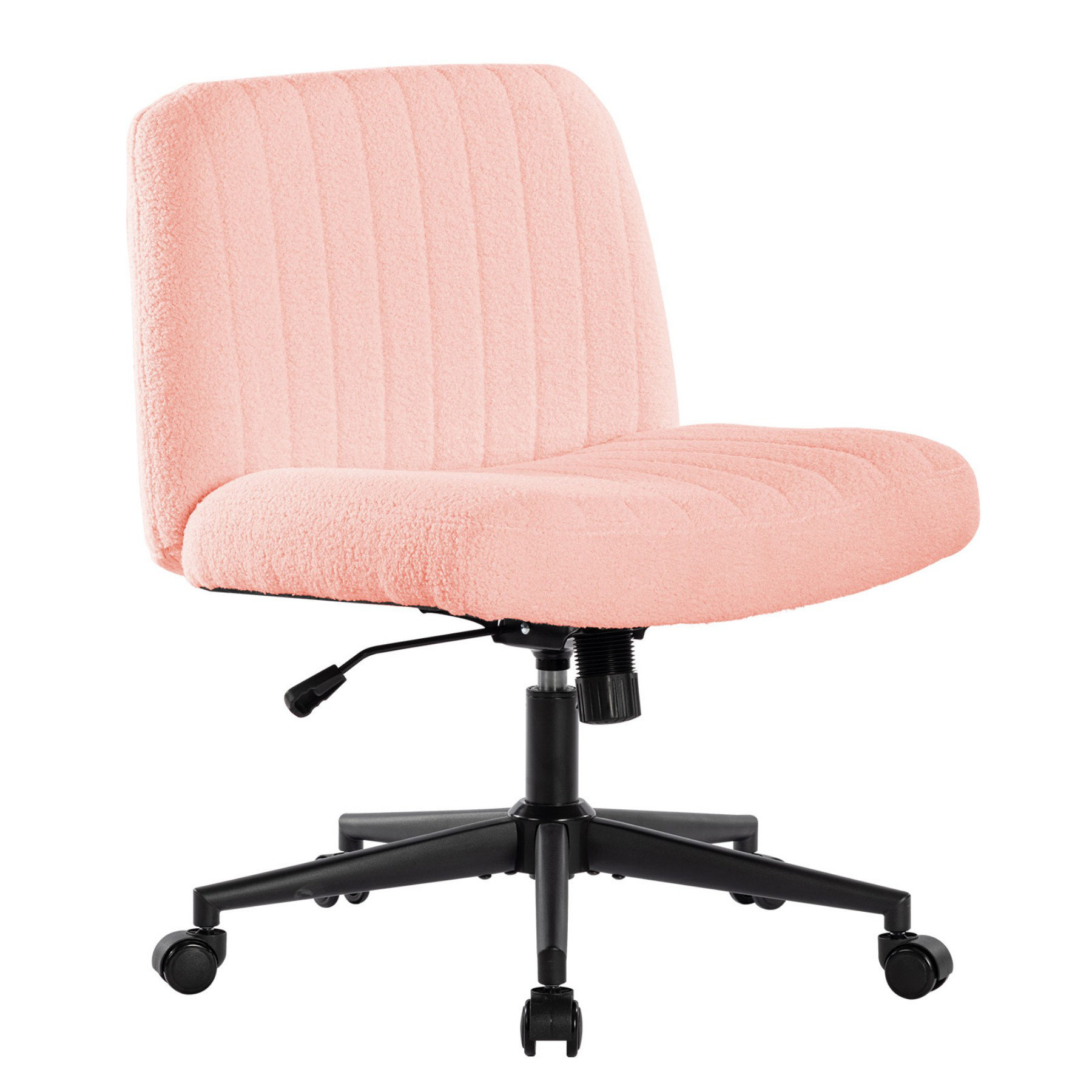 Mercer41 Office chair with wheels, armless office chair, Teddy velvet ...