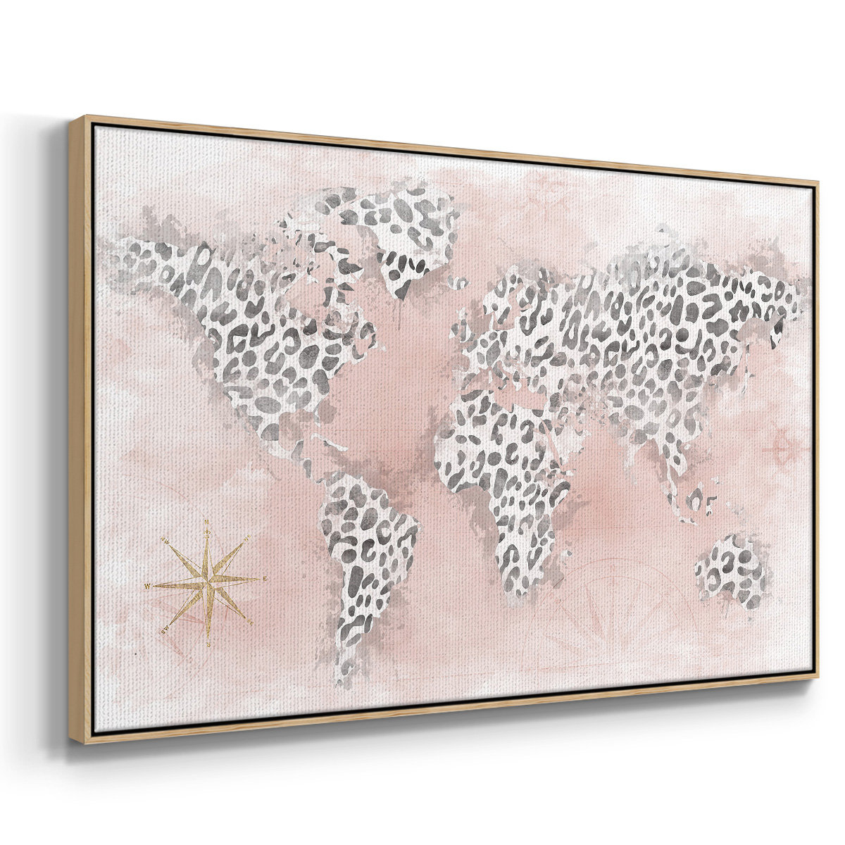 Wexford Home Pink Cheetah Map-Framed Gallery Wrapped Canvas - Wayfair ...