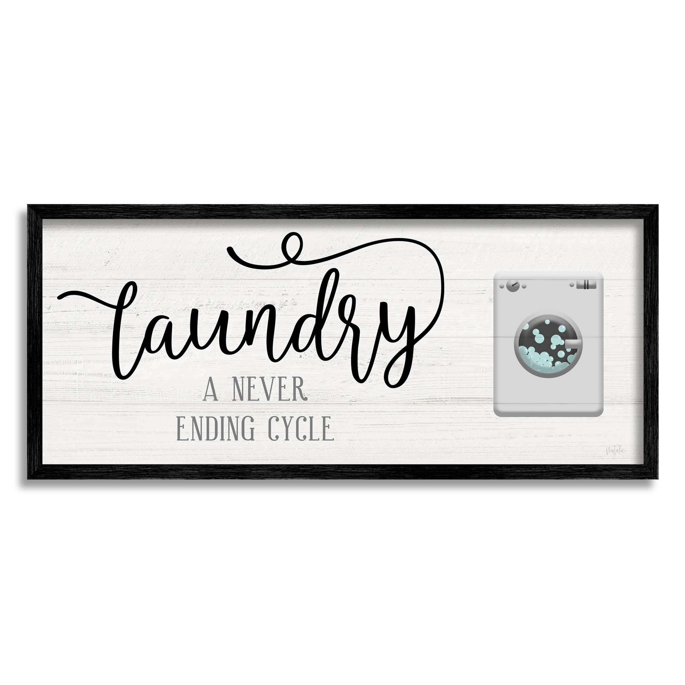 Stupell Industries Laundry Never Ending Cycle Funny Framed Giclee Art ...