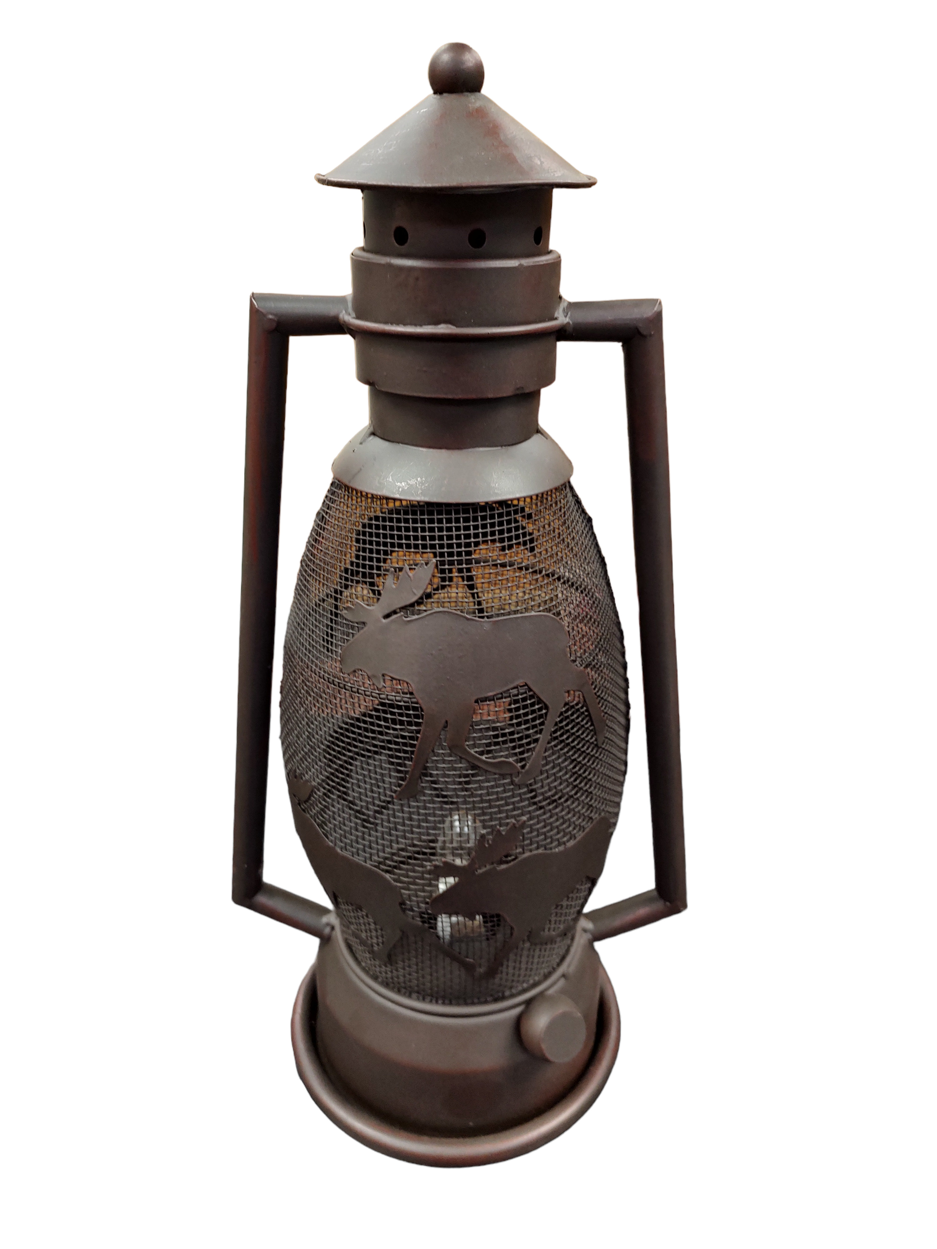 Millwood Pines Brown Metal Woodland Moose Plug-In Standing Lantern ...