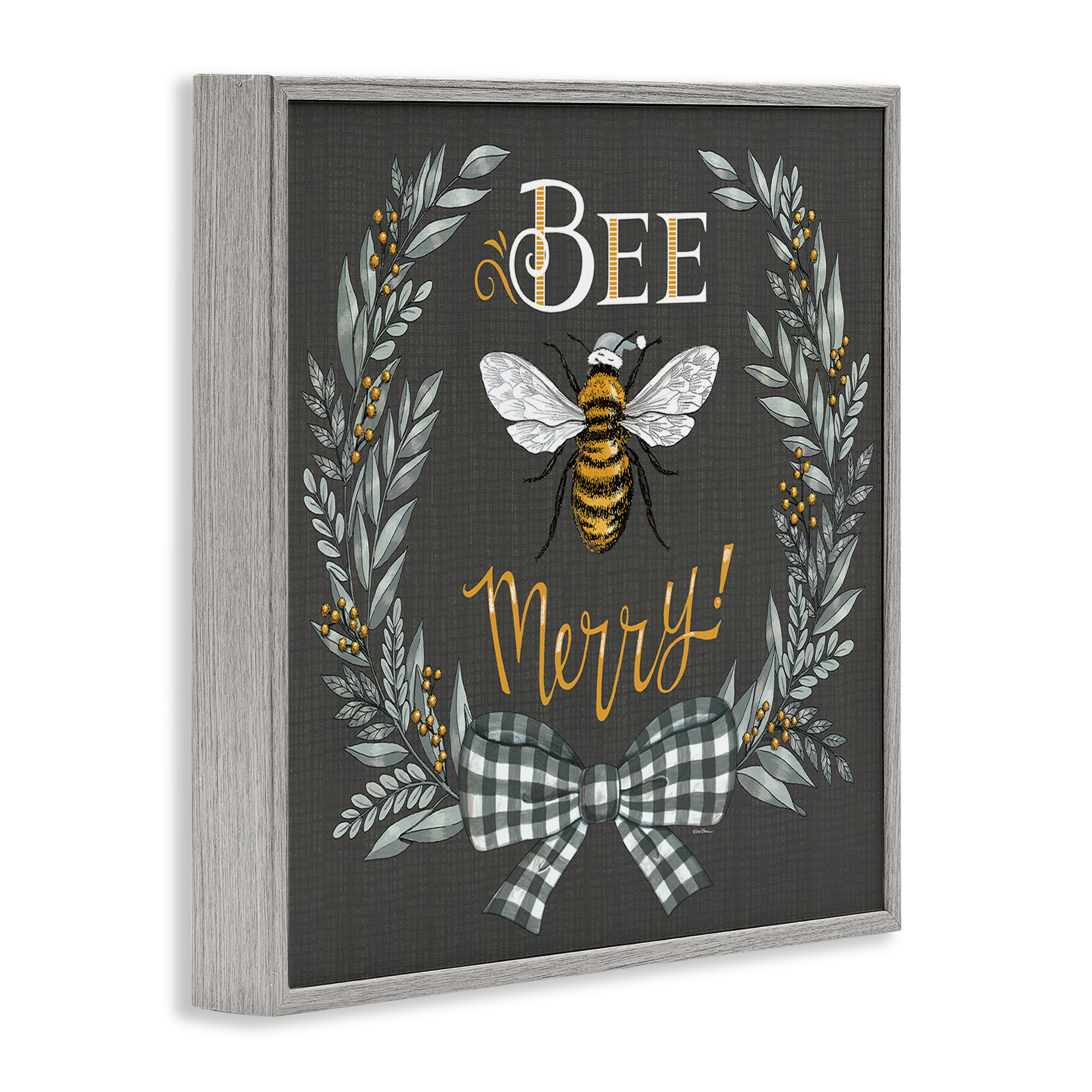 Ophelia & Co. Bee Merry with Garland Giclee Art by Deb Strain | Wayfair